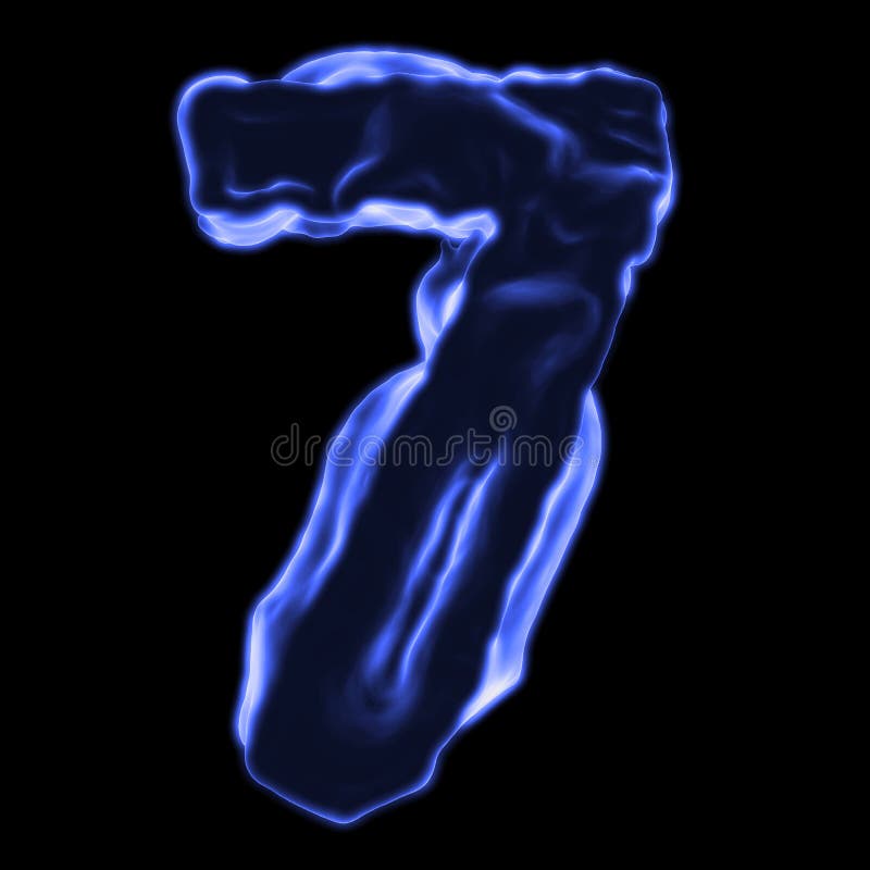 Number 7 blue fiery border stock image. Image of glowing - 82867217
