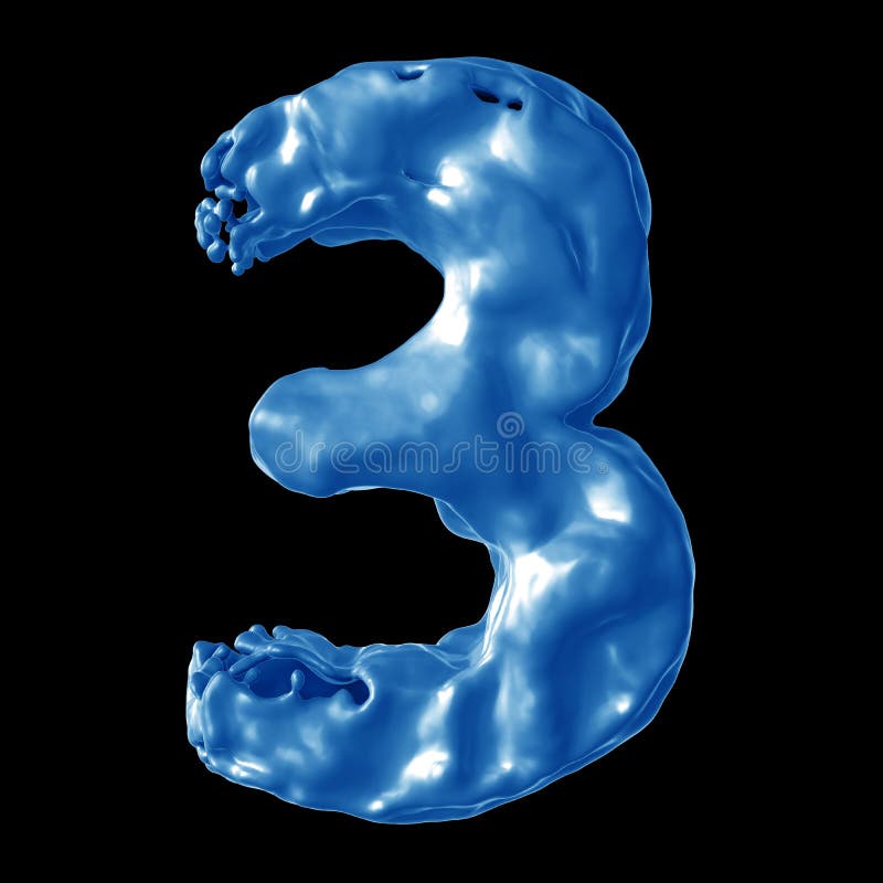 Number 3 blue milk stock image. Image of spray, liquid - 79726119
