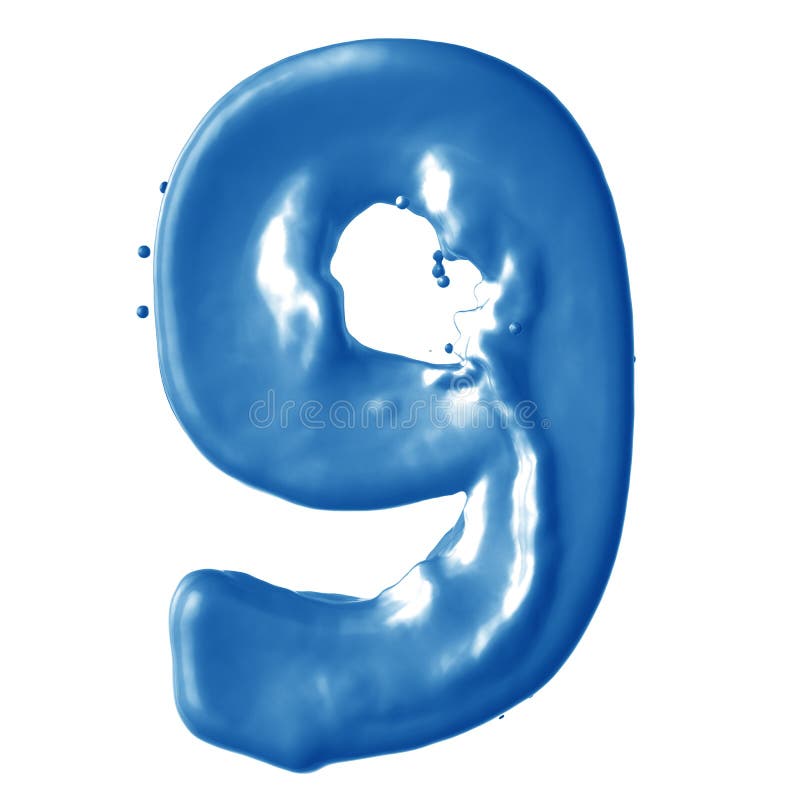 Number 9 blue milk stock photo. Image of nine, numeral - 79725252
