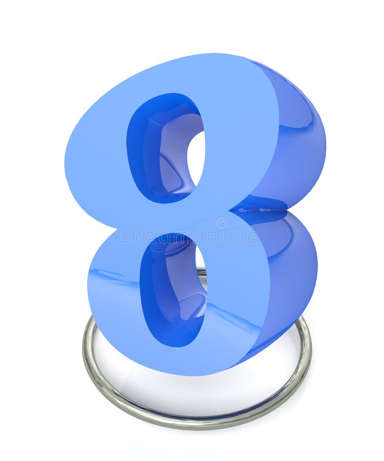 Number 3 Blue Circle Push Button - 3D Rendering Illustration Stock ...