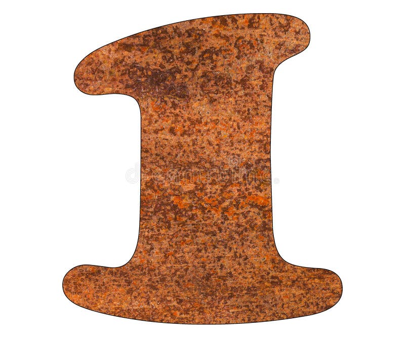 Number 1 at the Bottom of Rusty Metal Sheet Stock Photo - Image of ...