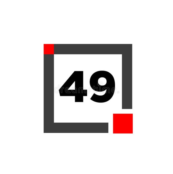 49 Number with Box Icon. 49 Typography Monogram Stock Vector ...