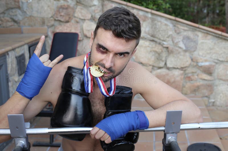 The Number Boxer with Golden Teeth Stock Image - Image of golden ...