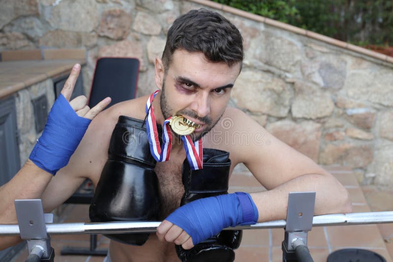 The Number Boxer with Golden Teeth Stock Photo - Image of holding ...