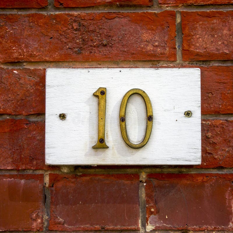 House number 10 stock photo. Image of alloy, embellishment - 258644674