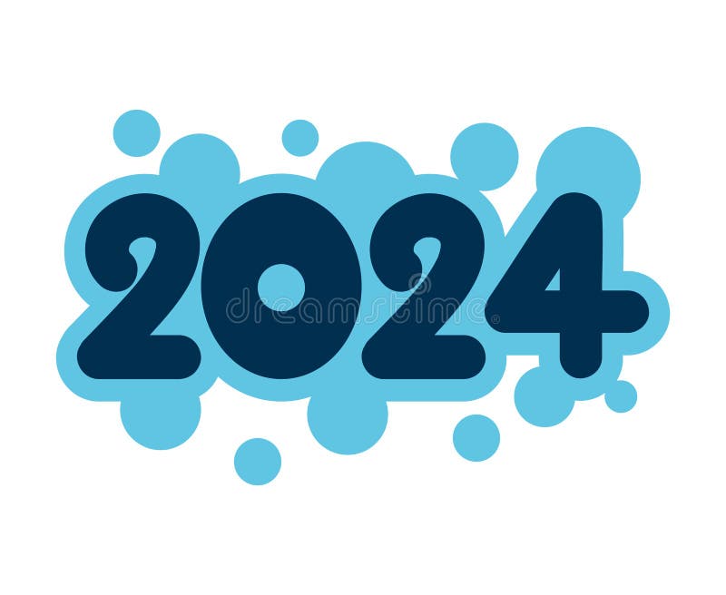 2024 number and bubbles stock vector. Illustration of template - 295007616