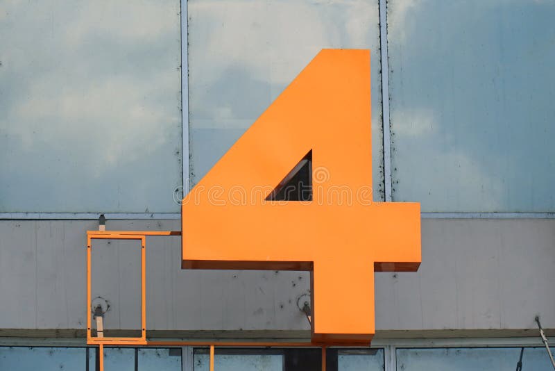 Number 4 on building stock photo. Image of facade, contemporary - 149694588