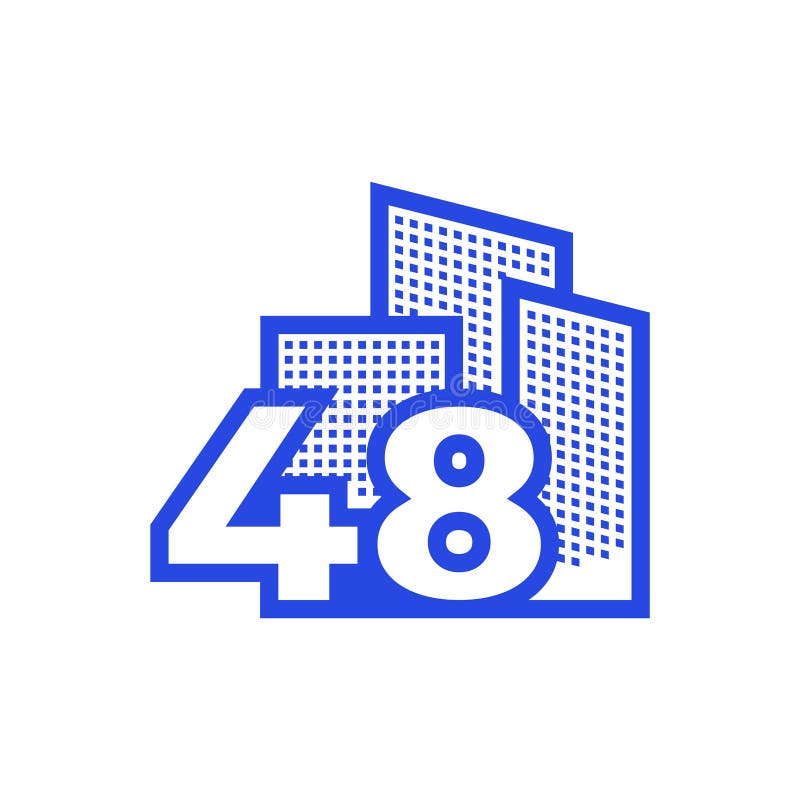 Number 48 with Building Logo Design Vector Graphic Symbol Icon ...