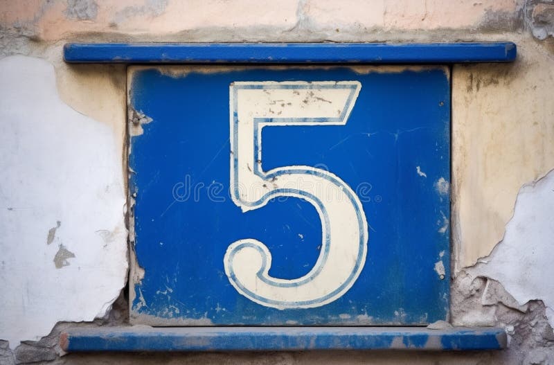 Number 5 on a Building stock illustration. Illustration of signage ...