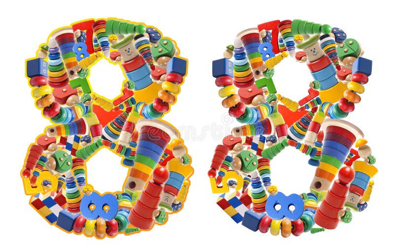 Number 1 Built from Wooden Toys Stock Image - Image of game, colour ...