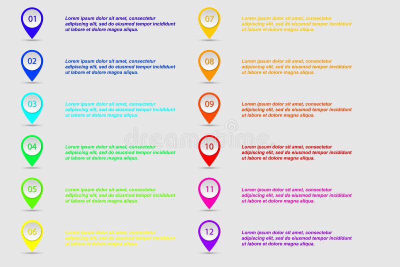 Number Bullet Point Colorful 3d Markers. Stock Illustration ...