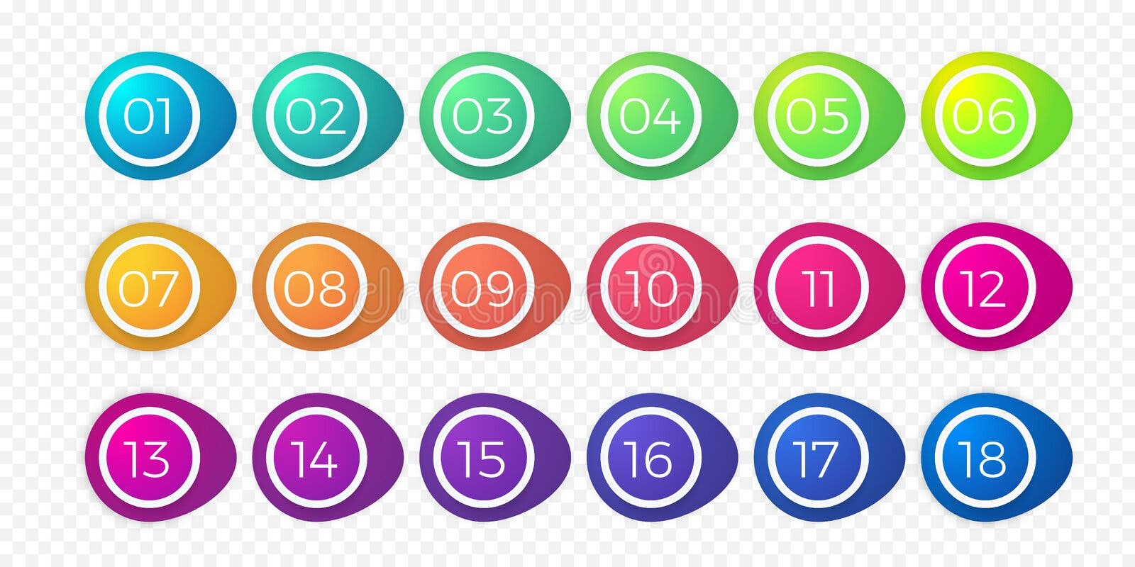 Number Bullet Point Colorful 3d Markers 1 To 12 Vector Stock Vector - Illustration of bullet ...