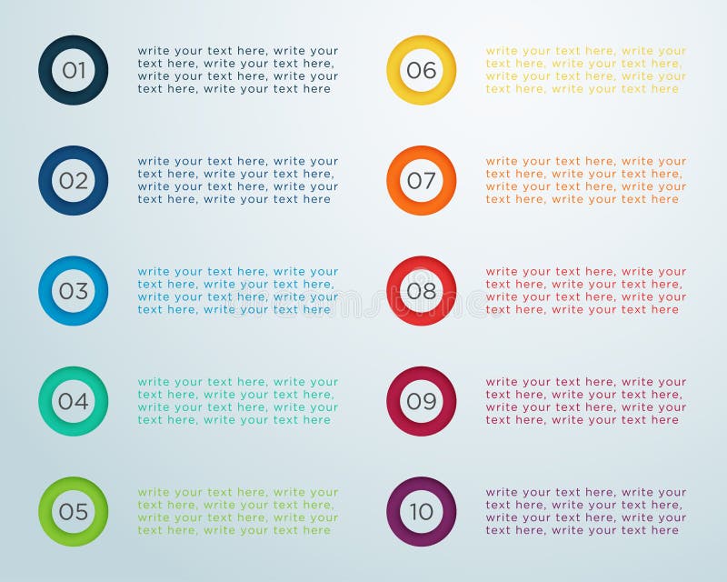 Number Bullet Points 1 To 10 a Stock Vector - Illustration of bullet ...