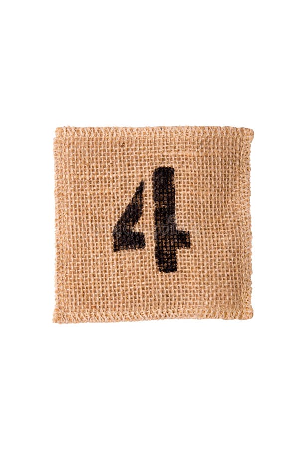 Number Burlap Sack Isolated on a White Background with Empty Space ...