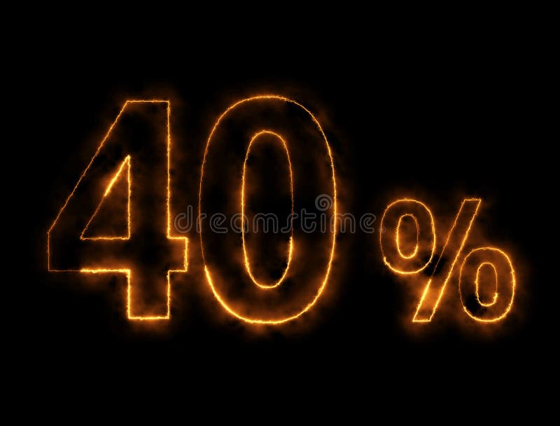 40 Number Burning Wire, Lightning Effect Stock Illustration ...