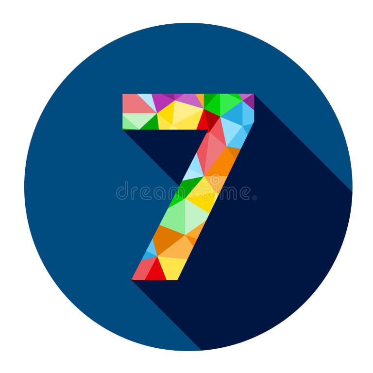 Number 7 Icon Colorful Polygon Pattern Stock Illustrations – 5 Number 7 ...