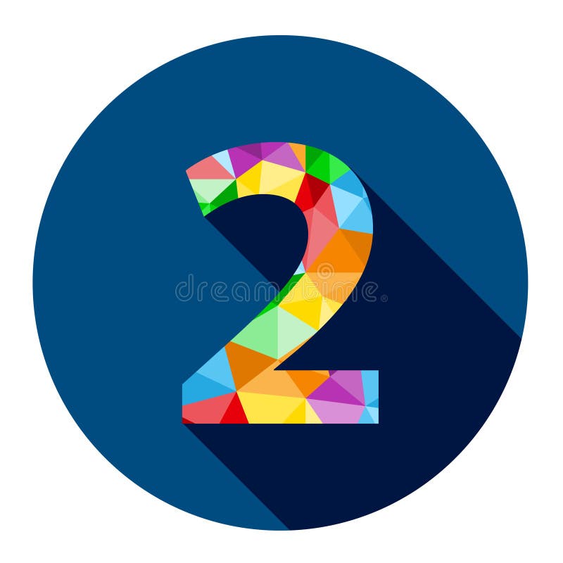 Number 2 Button with Colorful Polygon Pattern Stock Vector ...