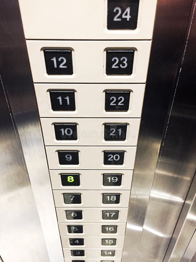 Number Buttons of Elevator. Stock Photo - Image of elevator, white ...