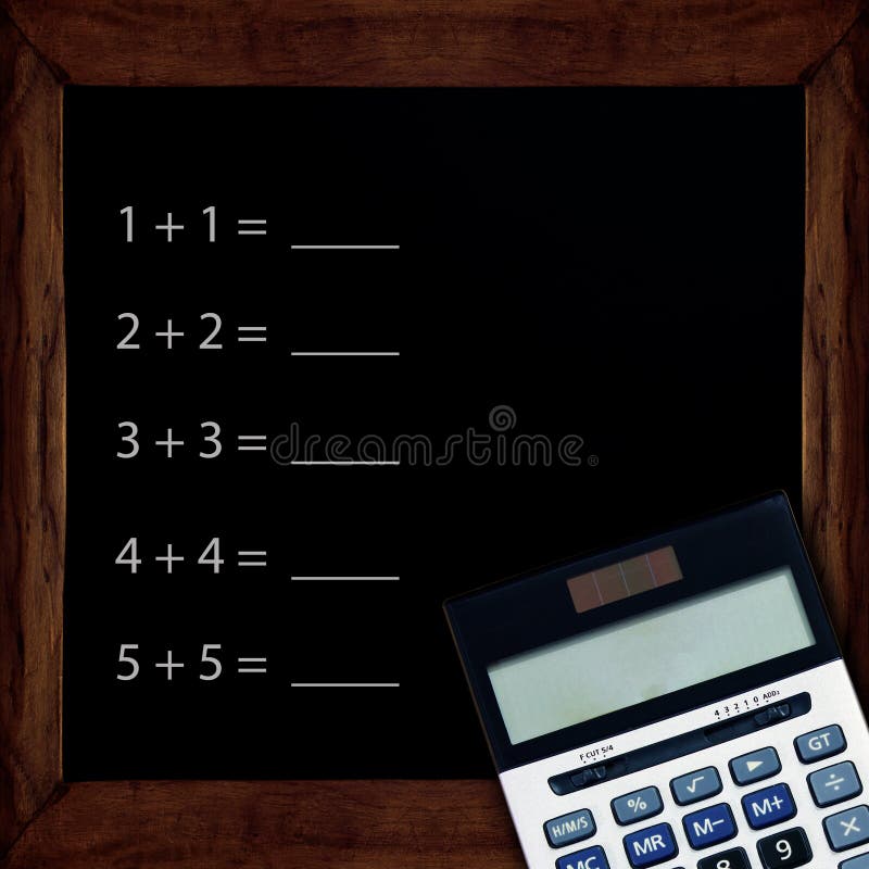 Number and Calculator on Blackboard. Stock Photo - Image of economy ...