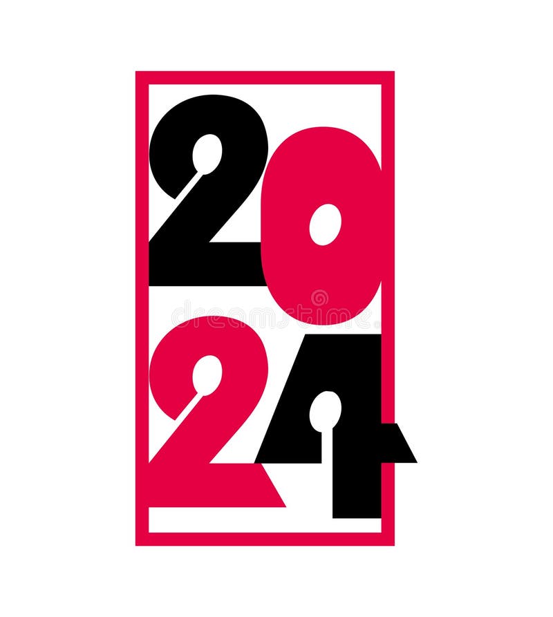 2024 Number Calligraphy Isolated Stock Vector - Illustration of ...