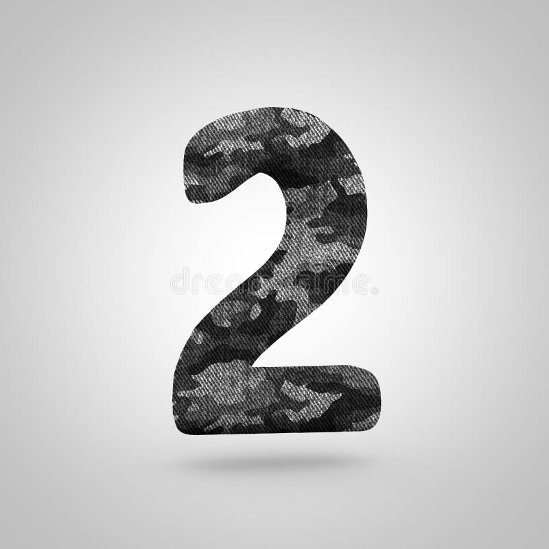 Number 9 with Camouflage Texture Isolated on White Background. Stock ...