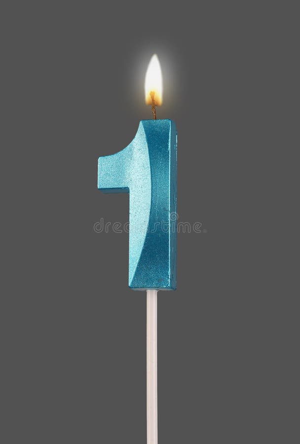 1, Number Candle, Candlelight, Fire for Birthday, Isolated Stock Photo ...