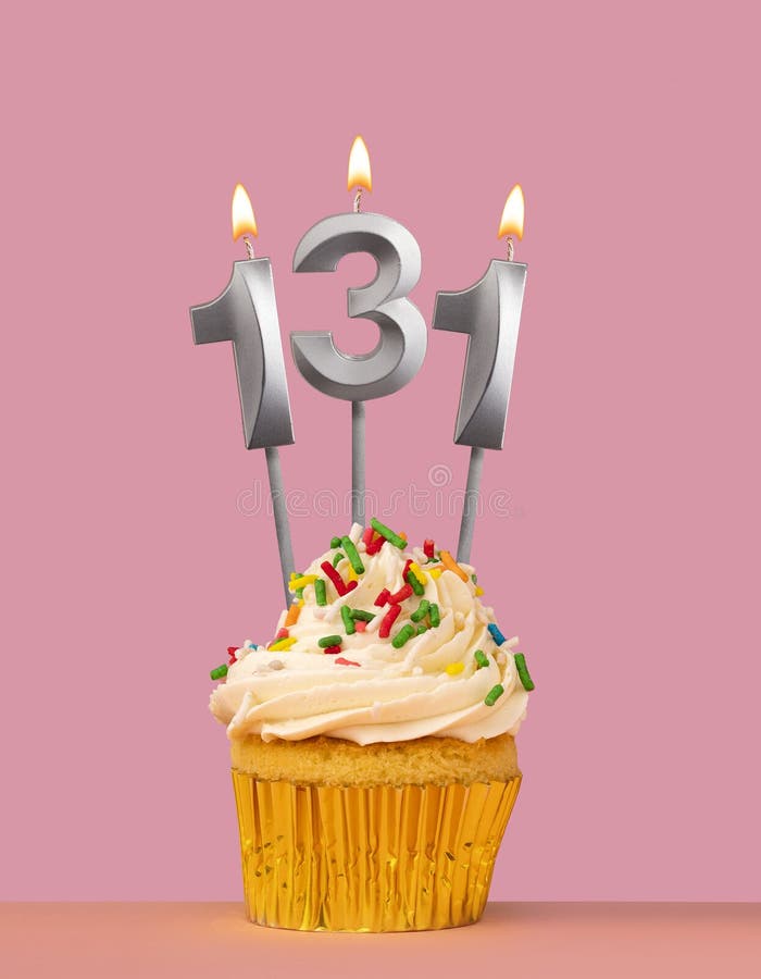 Number 131 Candle with Cupcake - Birthday Card Stock Photo - Image of ...