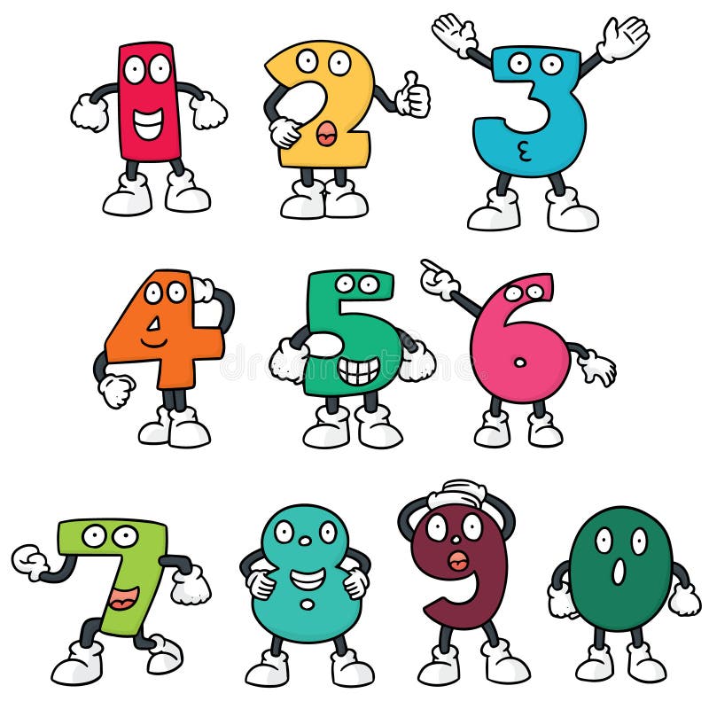 Cartoon numbers stock vector. Illustration of animal - 56142582