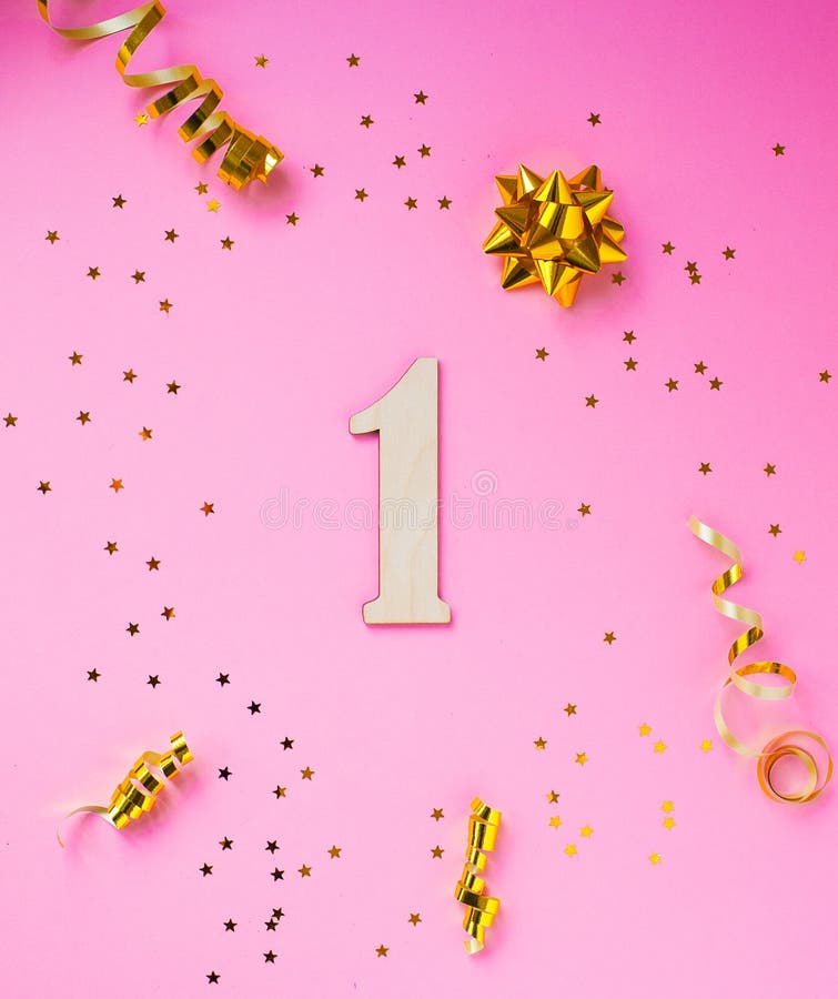 Number 1 Celebration on Star and Glitter Background Stock Photo - Image ...