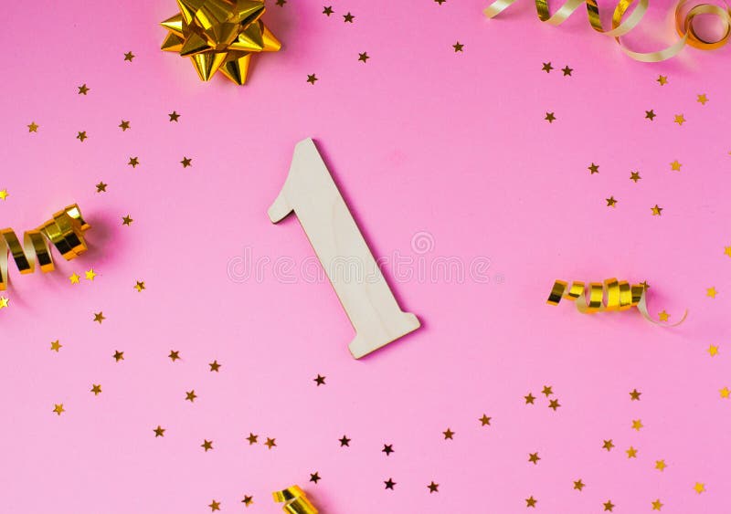 Number 1 Celebration on Star and Glitter Background Stock Image - Image ...