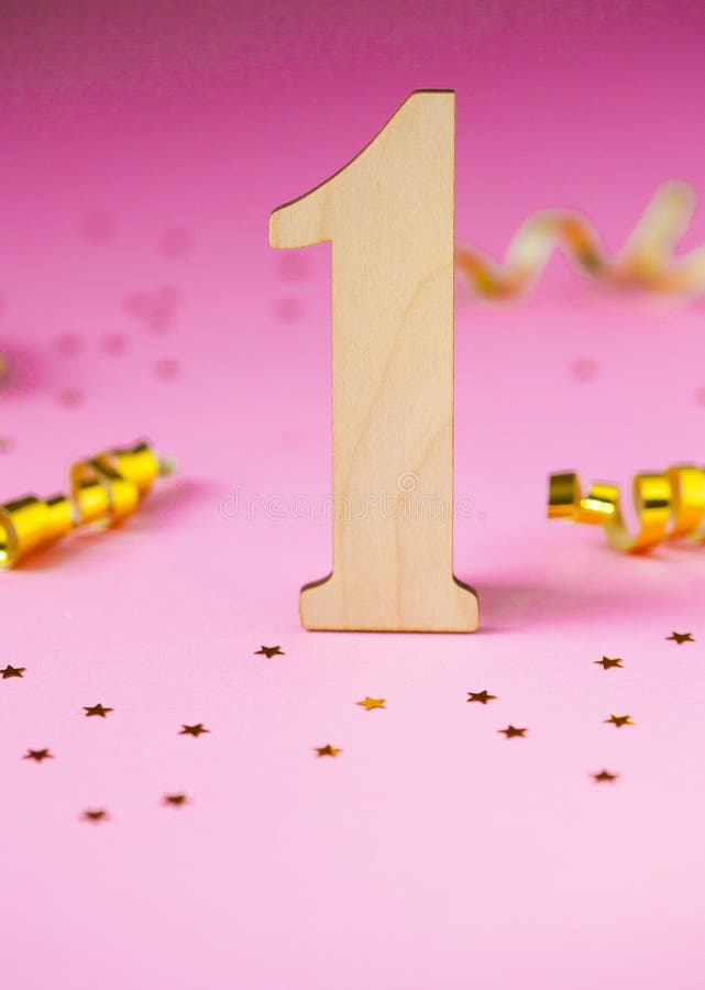 Number 1 Celebration on Star and Glitter Background Stock Photo - Image ...