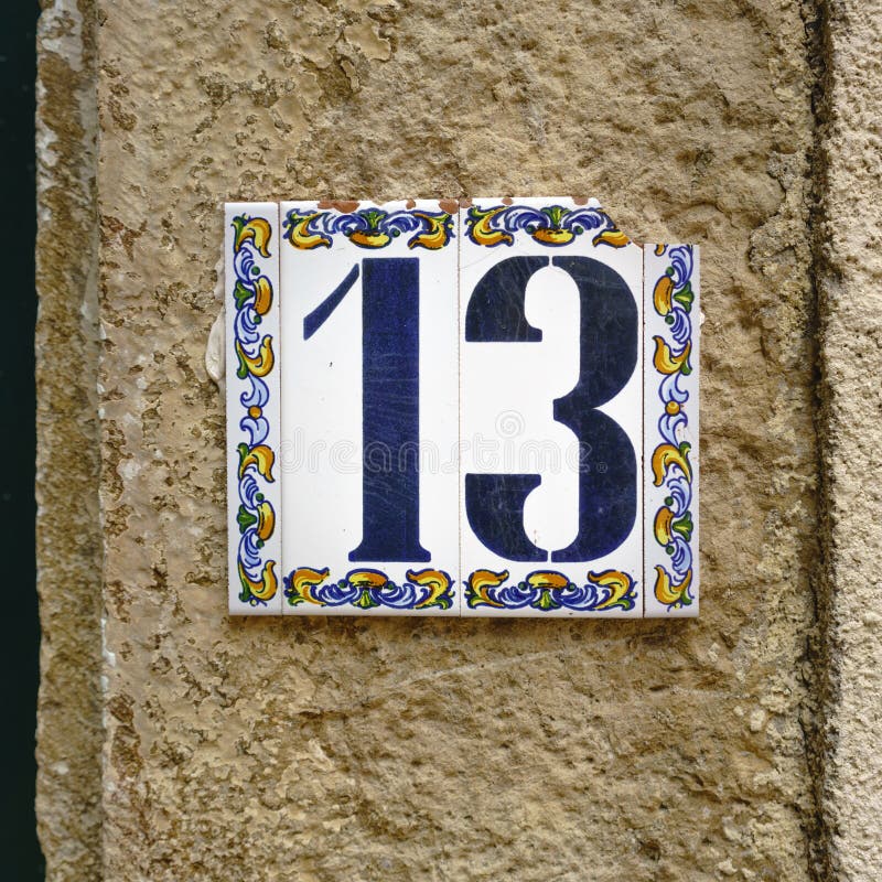 House number 13 stock image. Image of font, number, house - 258644693
