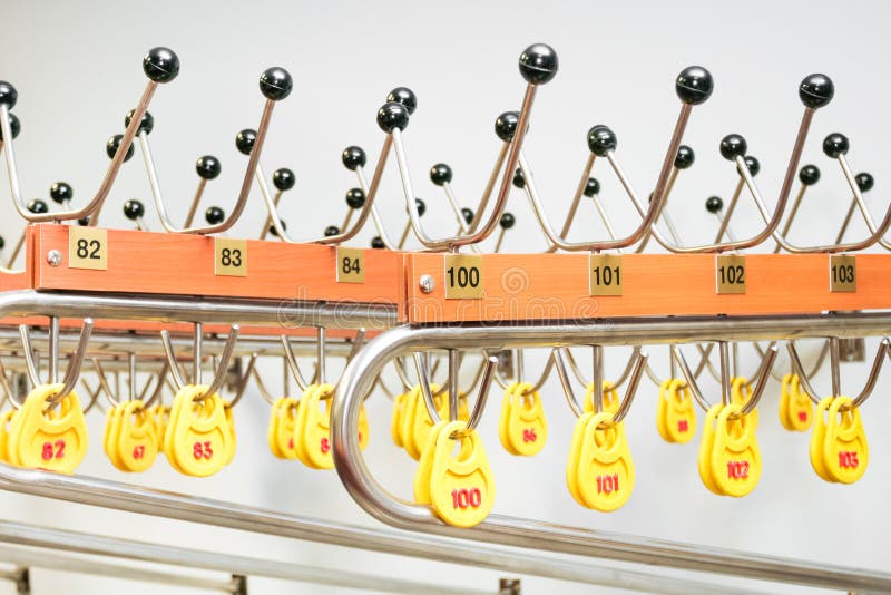 Number checkroom. stock image. Image of hanger, time - 49293697