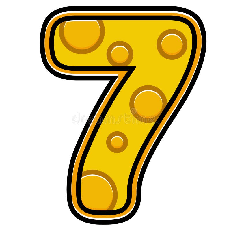Number cheese seven stock vector. Illustration of meal - 223180879