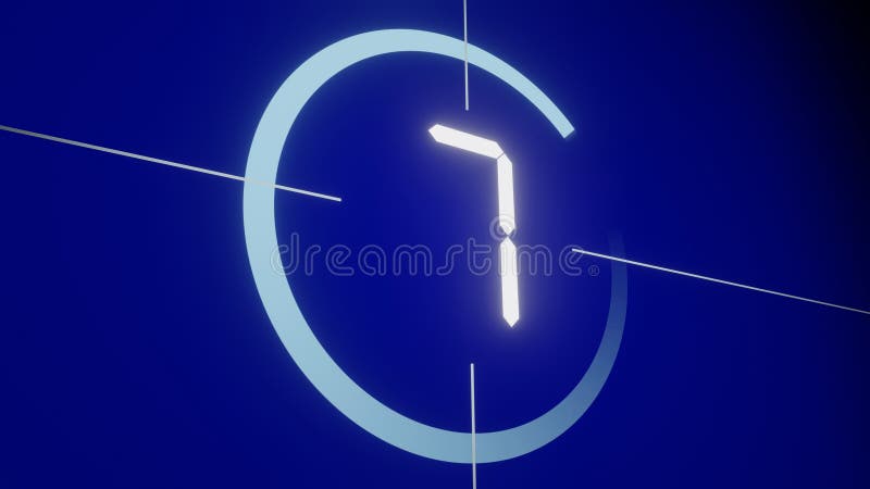 7 - Number and Circle on Blue Background Stock Illustration ...