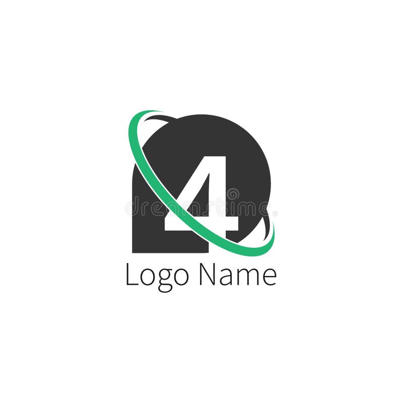 Number 4 Circle Icon Logo, Design Number + Icon Circle Concept Stock ...