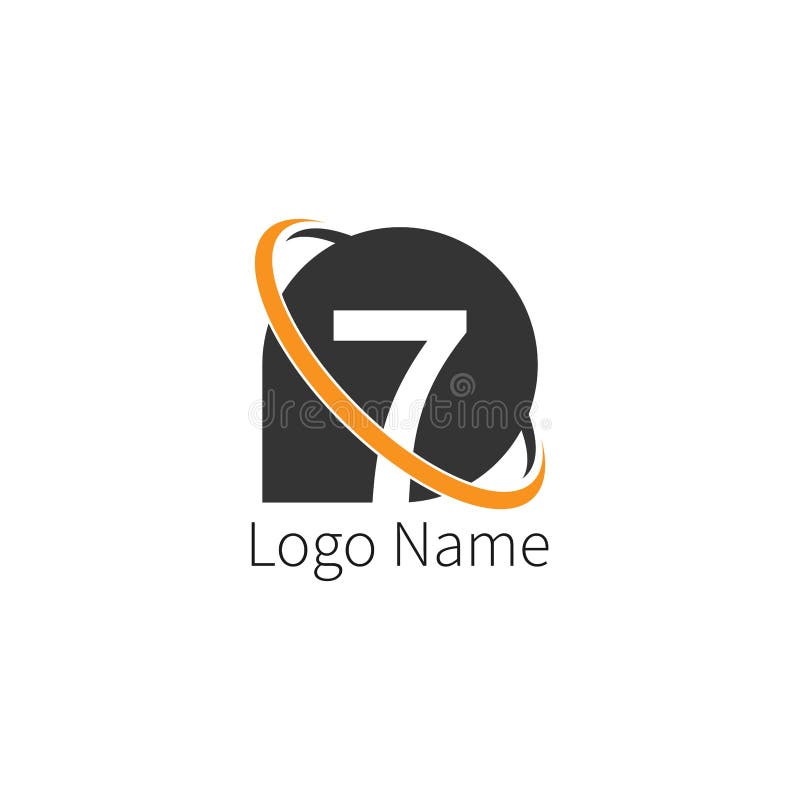 Number 7 Circle Icon Logo, Design Number + Icon Circle Concept Stock ...
