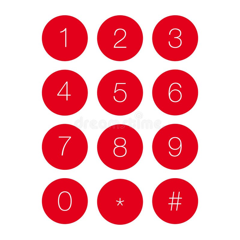Number circle set red stock vector. Illustration of symbol - 121074257