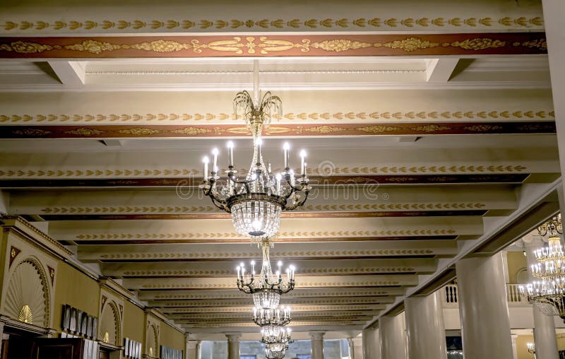 Row of Chandeliers in the Corridor of the Opera House Editorial Image ...