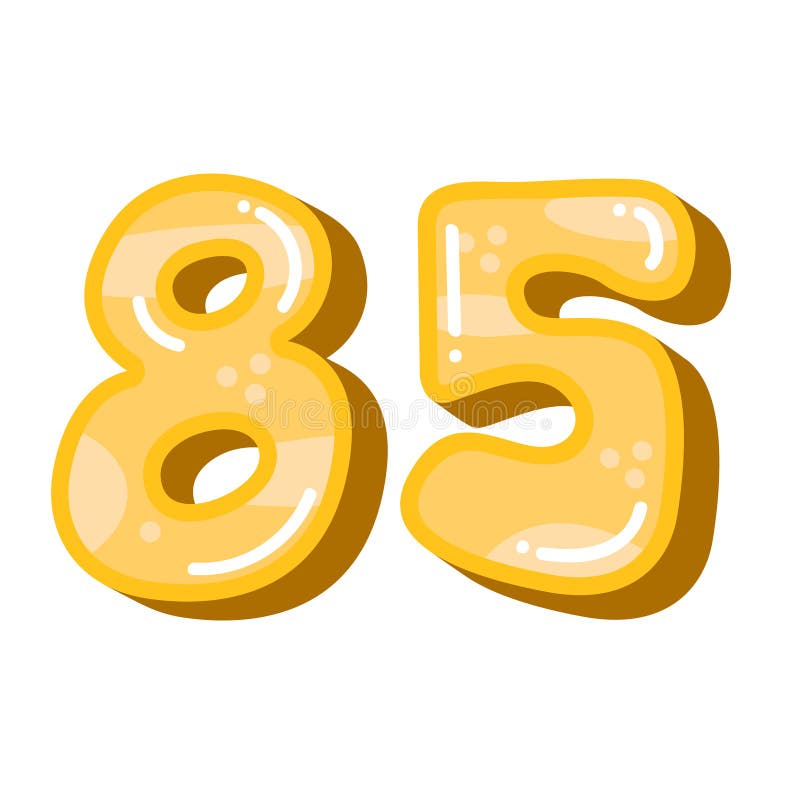 Number 85 Clip Art, Number 85 Eightyfive Vector Illustration, Cute ...