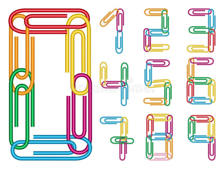 Number with clips stock vector. Illustration of orange - 45832193