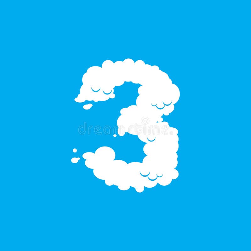 Number 1 Cloud Font Symbol. White Alphabet Sign One on Blue Sky Stock ...