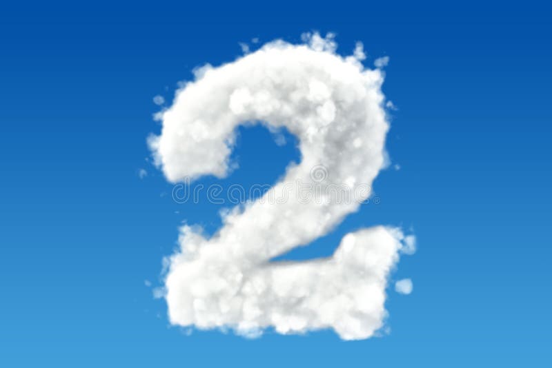 Number 2, from Clouds in the Sky. 3D Stock Illustration - Illustration ...