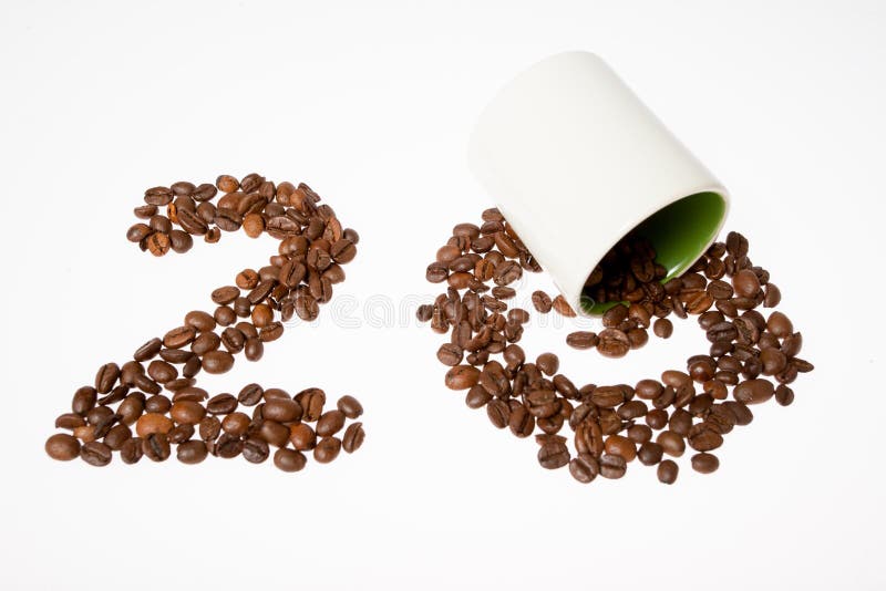 Number from Coffee Beans, Twenty and Cup Stock Photo - Image of effect ...
