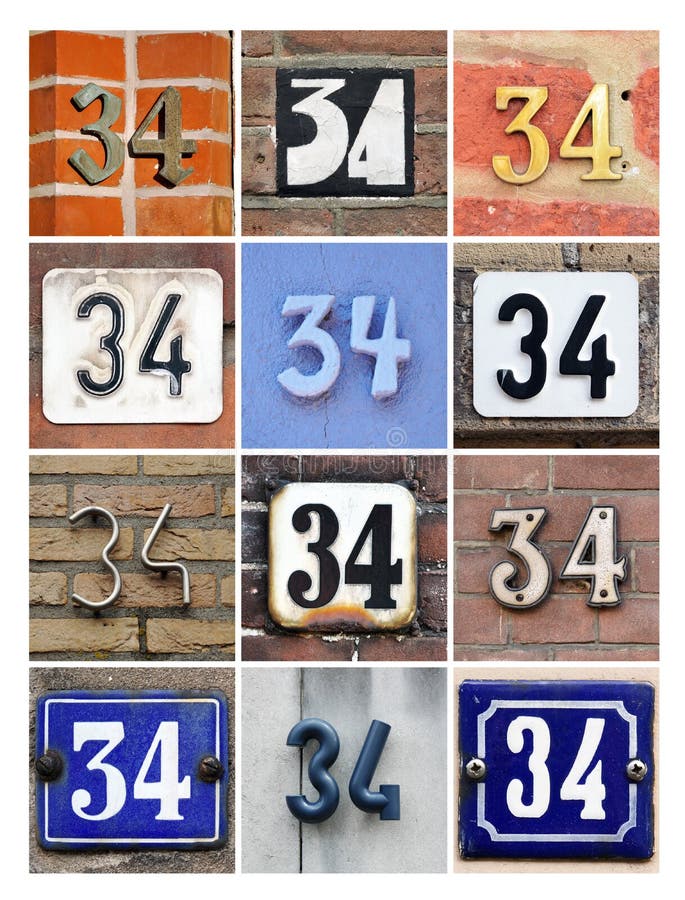 Number 34 stock image. Image of graphic, adornment, collection - 46215665