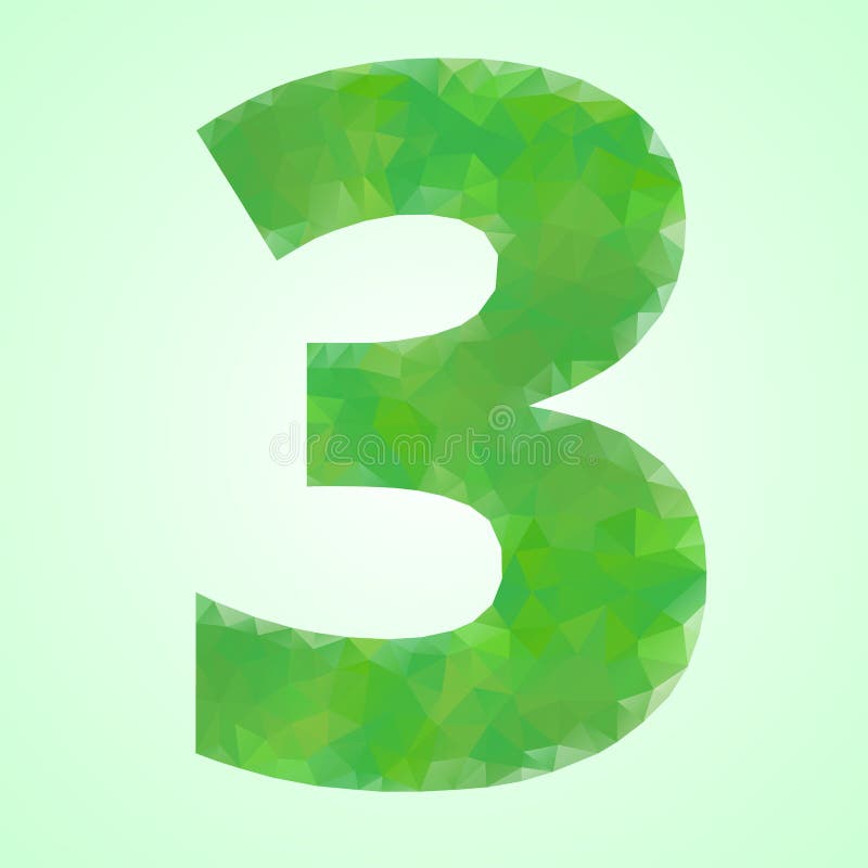 Number 3 Color Green Crystal Stock Vector - Illustration of rock, green ...