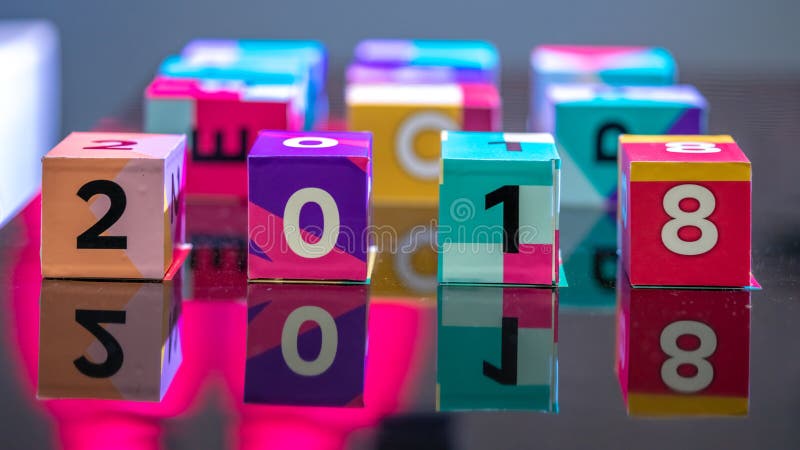 A Number on Colorful Cube stock photo. Image of calendar - 123386704