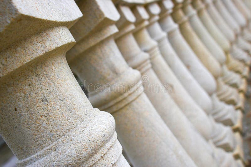 A Number of Columns on a Diagonal Stock Image - Image of architectural ...