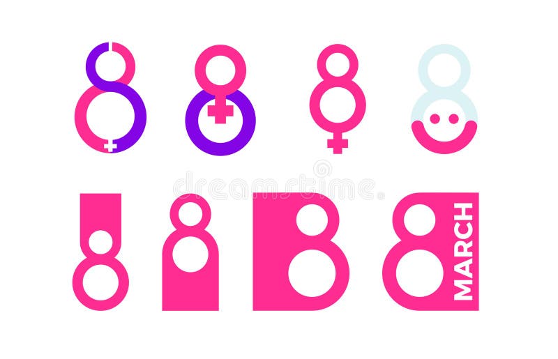 Number 8 Compilation. Pink and Purple Color Stock Illustration ...