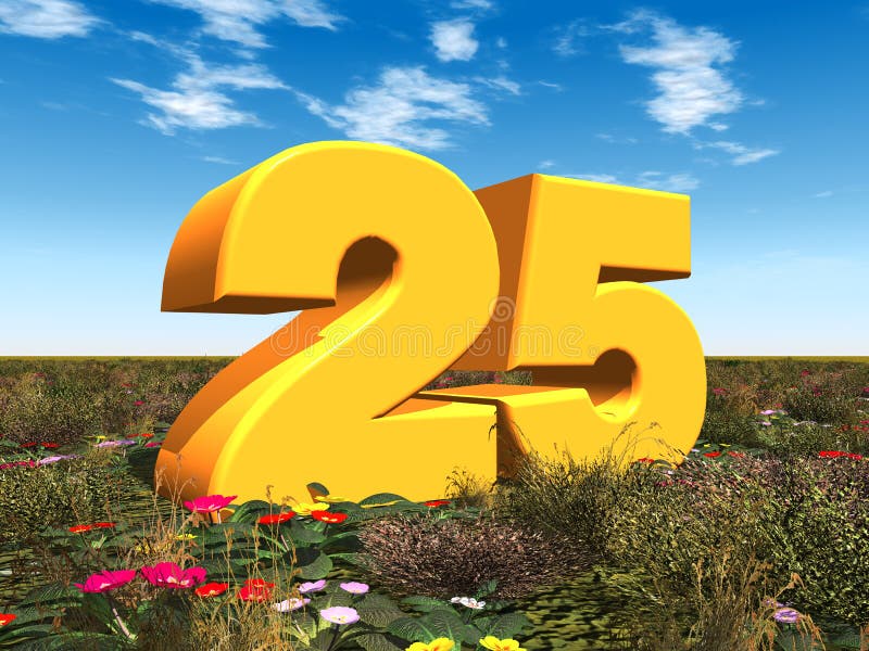 The Number 25 stock illustration. Illustration of flowers - 34442878